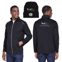 Fedex - COMBO: TECH-SHELL IN BLACK WITH LED BEANIE