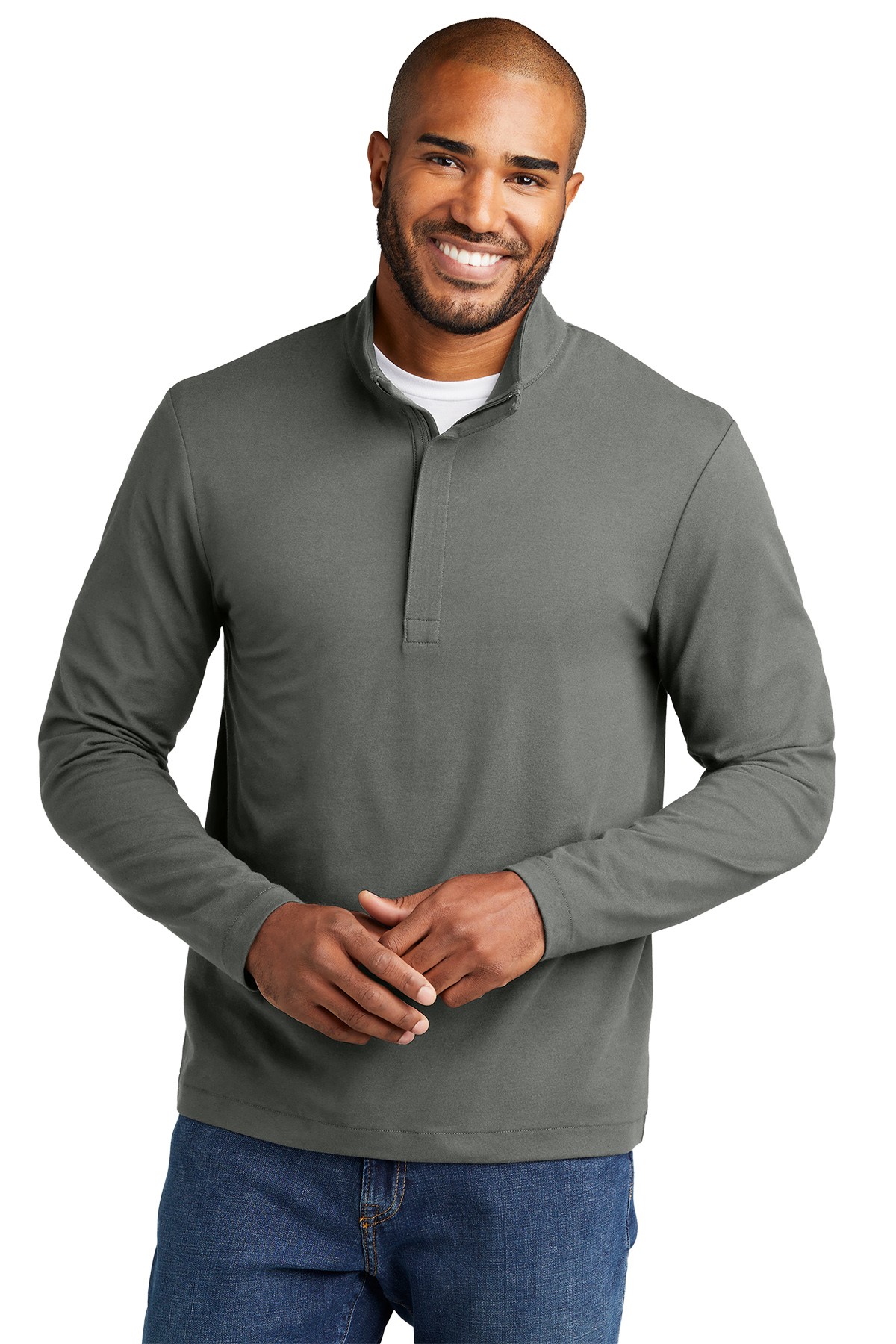 Fedex - MENS FAIRWAY STRETCH 1/4 ZIP PULLOVER IN GREY